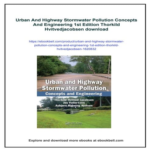 Urban And Highway Stormwater Pollution Concepts And Engineering 1st ...