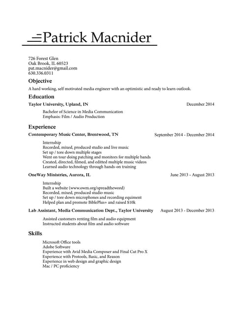 Thomas Hibbler Broadcasting Resume | PDF
