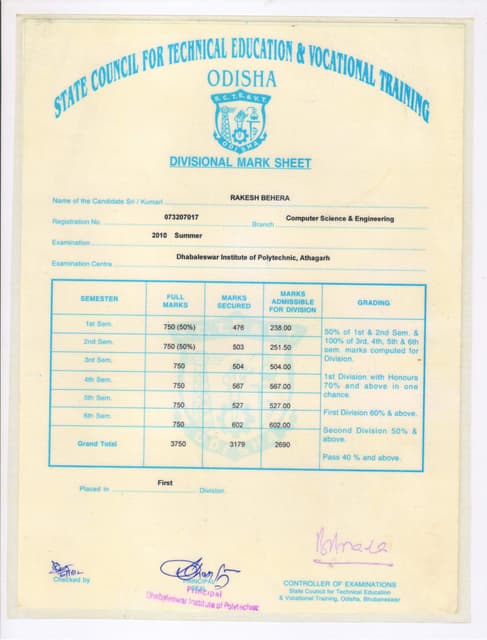 12th Grade Marksheet | PDF
