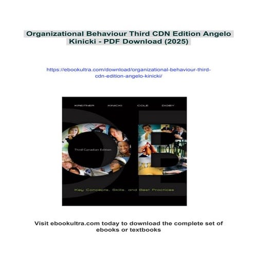 Organizational Behaviour Third CDN Edition Angelo Kinicki | PDF