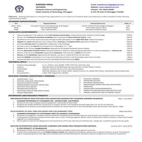 CV_Aakash_Anuj | PDF | Programming Languages | Computing