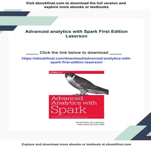 Advanced analytics with Spark First Edition Laserson | PDF