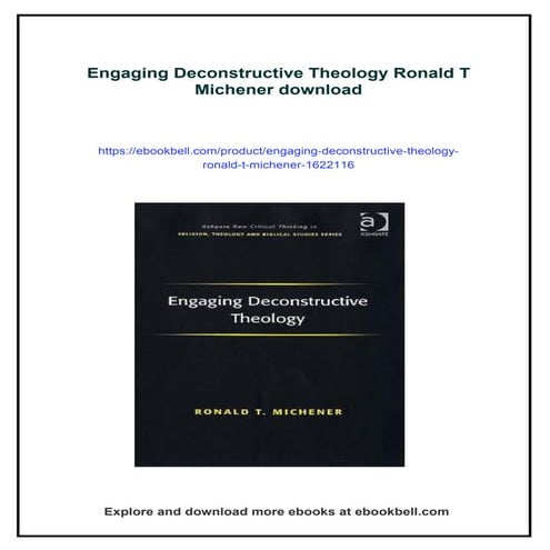 Engaging Deconstructive Theology Ronald T Michener | PDF