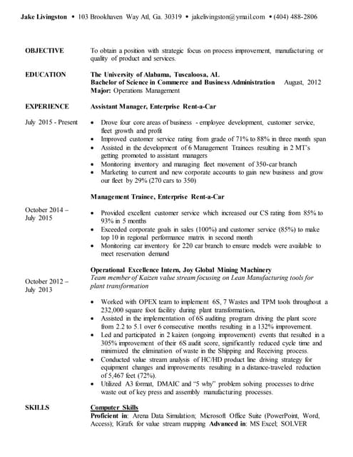 Andrew resume 05032015 | DOCX | Mechanical and Industrial Engineering ...