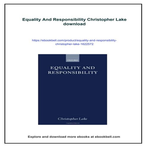 Equality And Responsibility Christopher Lake | PDF