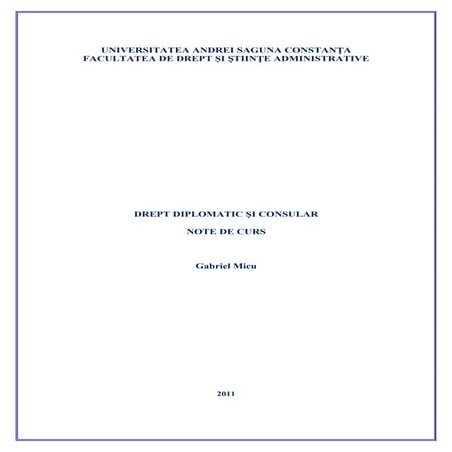 Drept consular şi dimplomatic | PDF