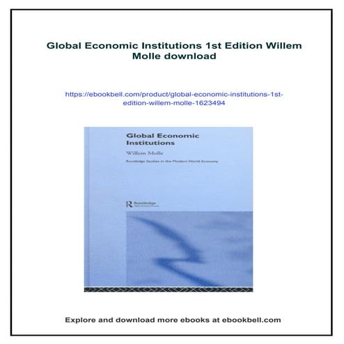 Global Economic Institutions 1st Edition Willem Molle | PDF