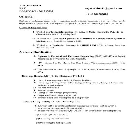 Resume_Aravind | DOCX | Robotics | Technology & Computing