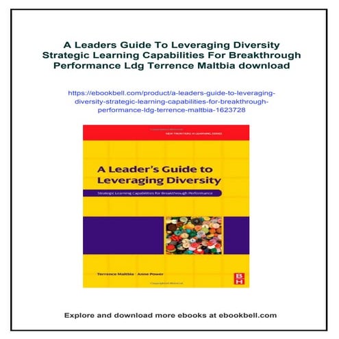 A Leaders Guide To Leveraging Diversity Strategic Learning Capabilities ...