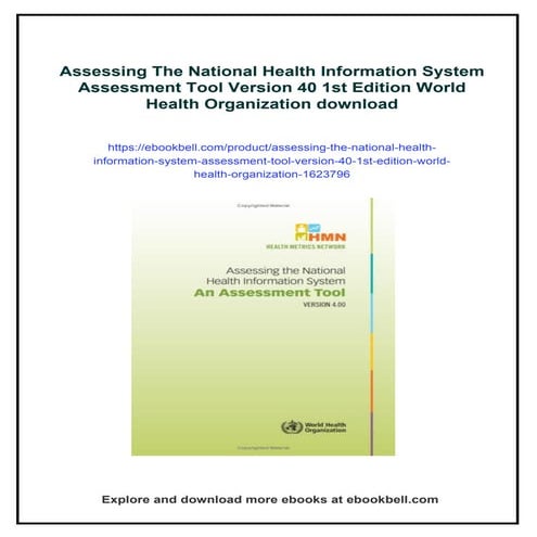 Assessing The National Health Information System Assessment Tool ...