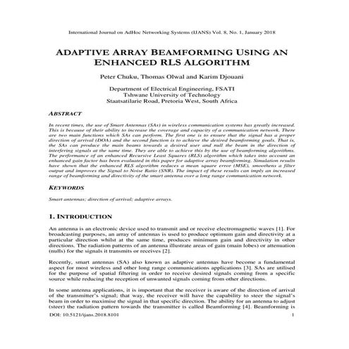 Adaptive Array Beamforming Using An Enhanced Rls Algorithm Pdf 7560