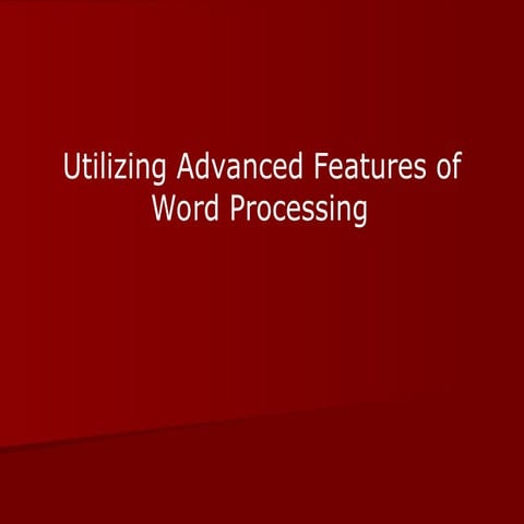 utilizing advanced feature word processing .ppt
