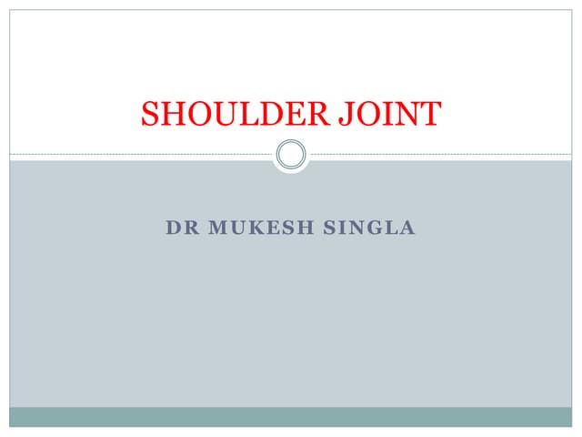 Shoulder Joint -pdf lecture notes Dr.N.Mugunthan.M.S | PDF