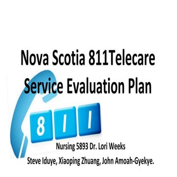 811 Health Evluation Strategy | PPTX