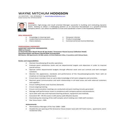 Wayne Hodgson New- cv | DOC