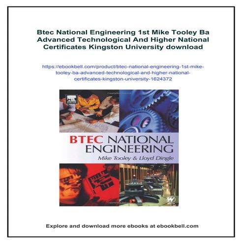 Btec National Engineering 1st Mike Tooley Ba Advanced Technological And ...