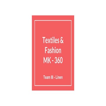 Textiles & Fashion - Team III | PPTX