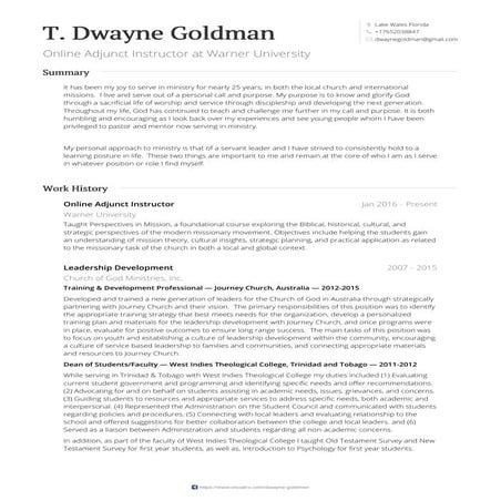 Dwayne Goldman CV (May2016) | PDF