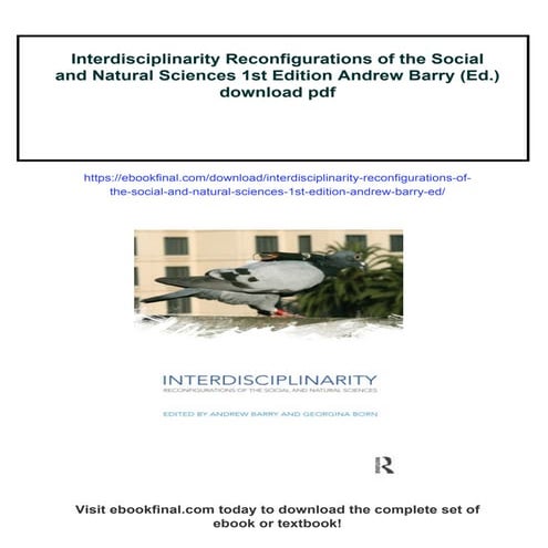 Interdisciplinarity Reconfigurations of the Social and Natural Sciences ...