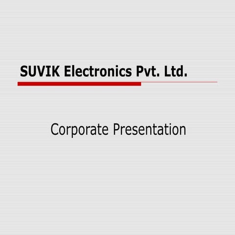 General - SUVIK_Corporate Presentation | PPT