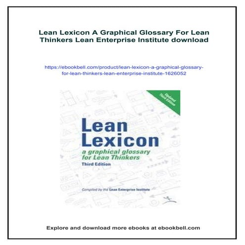 Lean Lexicon A Graphical Glossary For Lean Thinkers Lean Enterprise Institute | PDF