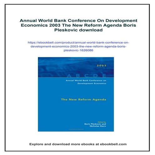 Annual World Bank Conference On Development Economics 2003 The New ...