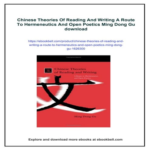 Chinese Theories Of Reading And Writing A Route To Hermeneutics And ...