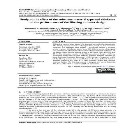 Study on the effect of the substrate material type and thickness on the performance of the ...