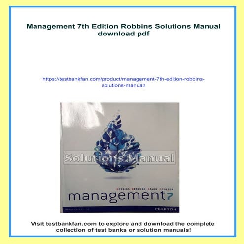 Management 7th Edition Robbins Solutions Manual | PDF