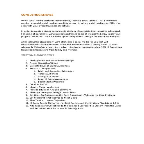 Consulting Service Brief | PDF