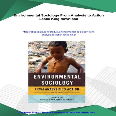Environmental Sociology From Analysis to Action Leslie King | PDF