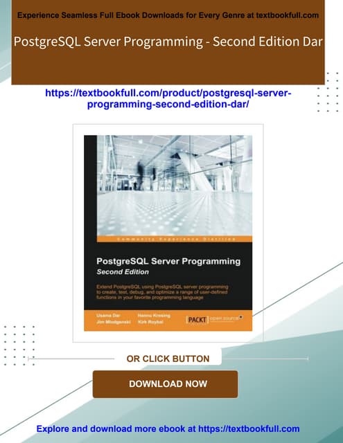 Get Postgresql Server Programming Second Edition Dar Free All Chapters Pdf
