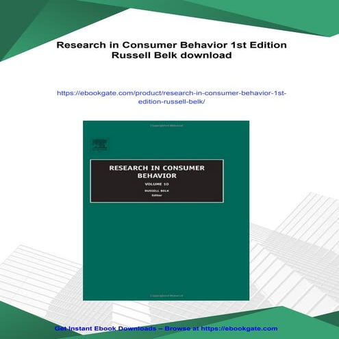 Research in Consumer Behavior 1st Edition Russell Belk | PDF