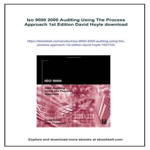 Iso 9000 2000 Auditing Using The Process Approach 1st Edition David Hoyle | PDF