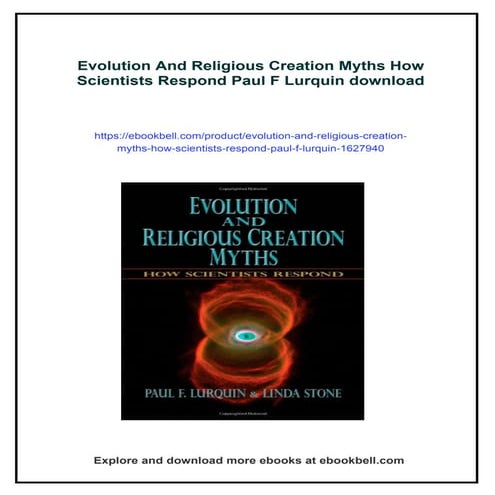 Evolution And Religious Creation Myths How Scientists Respond Paul F ...