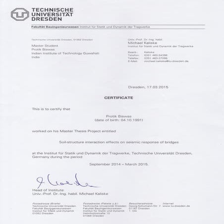 TU Dresden Certificate | PDF