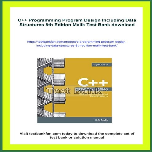 C++ Programming Program Design Including Data Structures 8th Edition ...