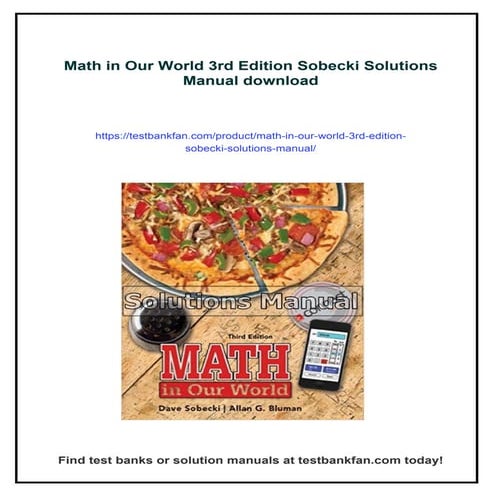 Math in Our World 3rd Edition Sobecki Solutions Manual | PDF