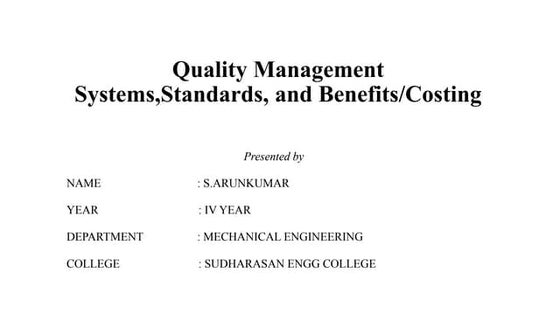Quality management systems (QMS) | PPT