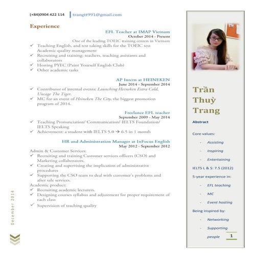 TranThuyTrang_CV(2014) | PDF