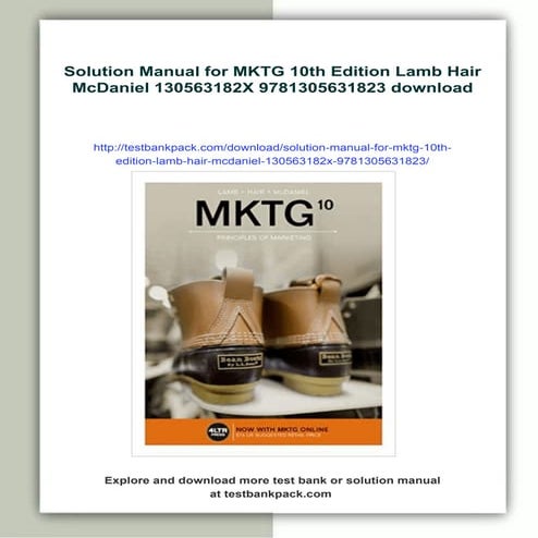 Solution Manual for MKTG 10th Edition Lamb Hair McDaniel 130563182X ...
