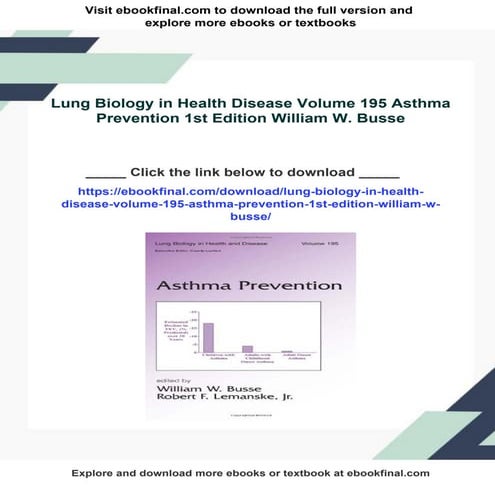 Lung Biology in Health Disease Volume 195 Asthma Prevention 1st Edition ...
