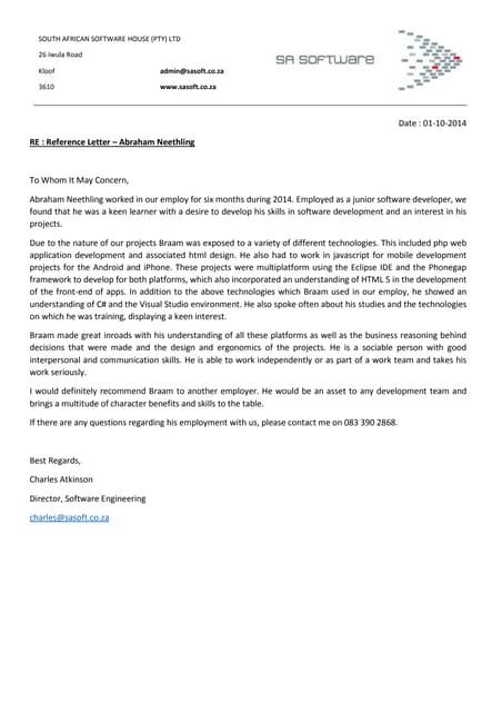 T-Systems - Recommendation Letter | PDF