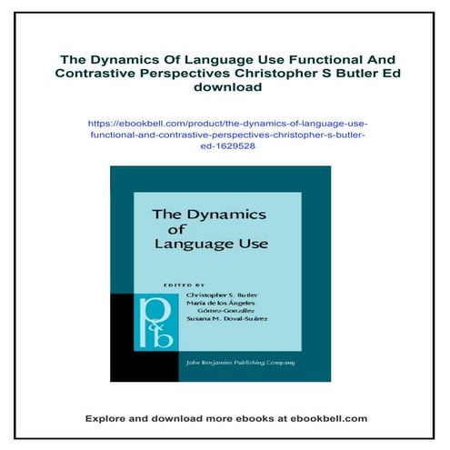 The Dynamics Of Language Use Functional And Contrastive Perspectives ...
