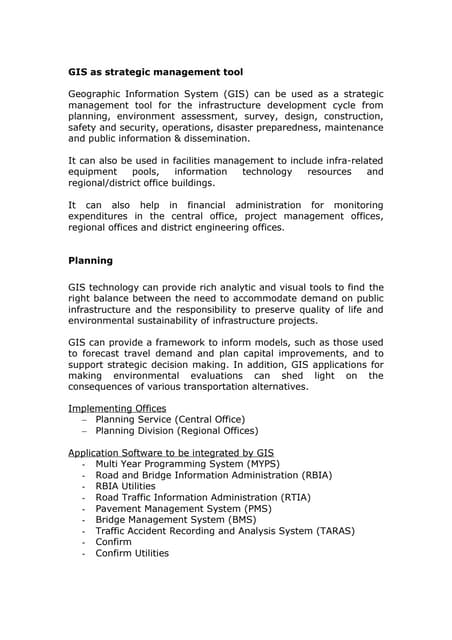 Gis application in civil engineering | DOCX