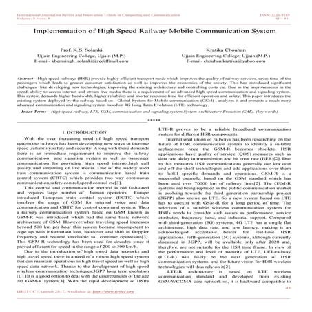 Implementation of High Speed Railway Mobile Communication System | PDF
