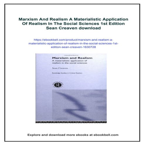 Marxism And Realism A Materialistic Application Of Realism In The ...