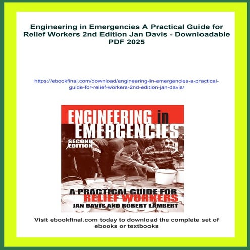 Engineering in Emergencies A Practical Guide for Relief Workers 2nd ...