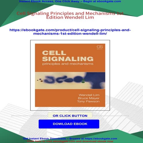 Cell Signaling Principles and Mechanisms 1st Edition Wendell Lim | PDF