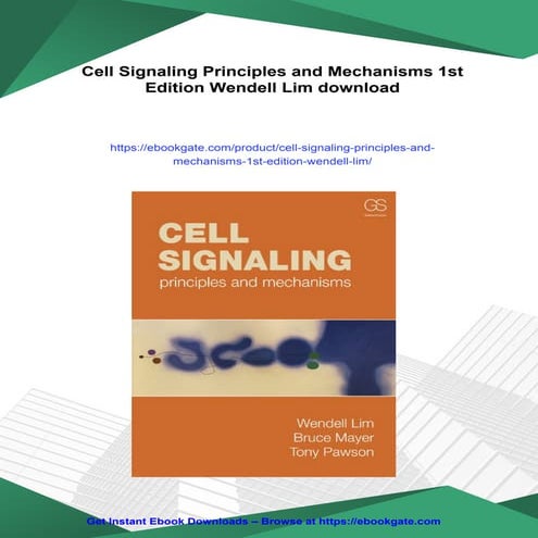 Cell Signaling Principles and Mechanisms 1st Edition Wendell Lim | PDF